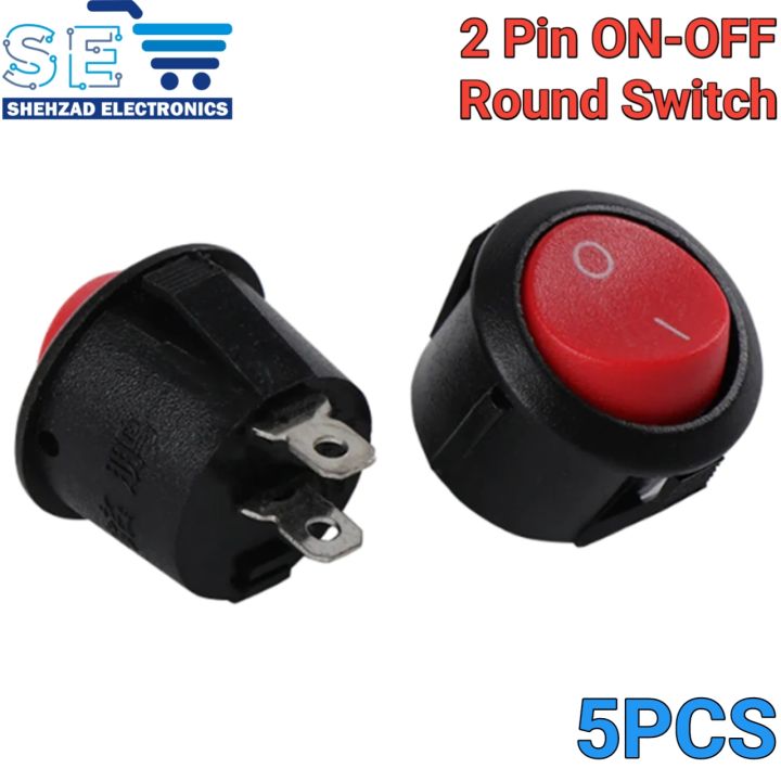 5/10PCS 2 Pin ON-OFF Rocker Switch AC/DC 250V 3A Round Boat Switches ...