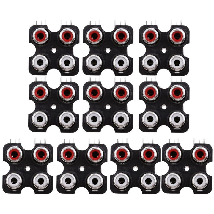 10pcs Board 4 RCA Female Pin Audio Video AV Socket Connector | Daraz.pk