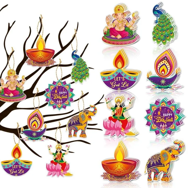 Fashion DIY Diwali Door Hanging Pendants Paper Happy Diwali Diwali ...