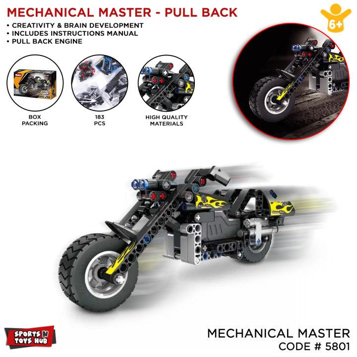 Pull Back Car & Bike Blocks For Kids Building Blocks Motorcycle Toy ...