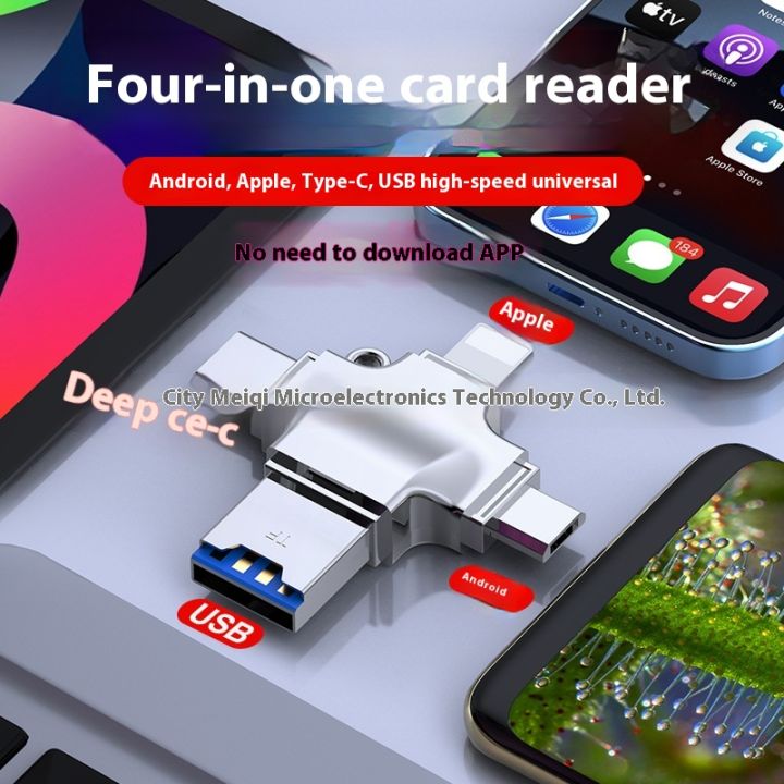 Usb3.0 4-in-1 Otg Card Reader for Apple Type C Android Tf Card Multi ...