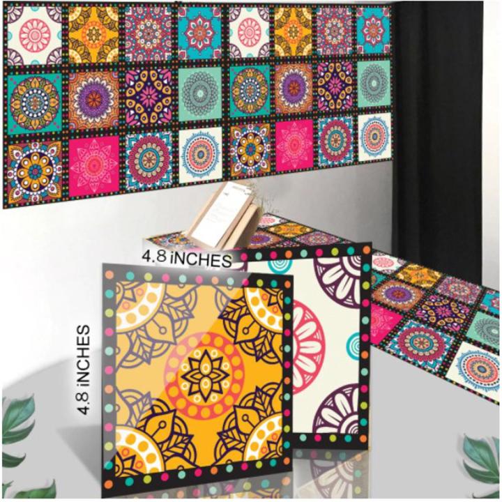Tile Stickers Pack of 6 / 12 / 24 / 48 / 102 Pcs. 12x12 cm Colorful ...