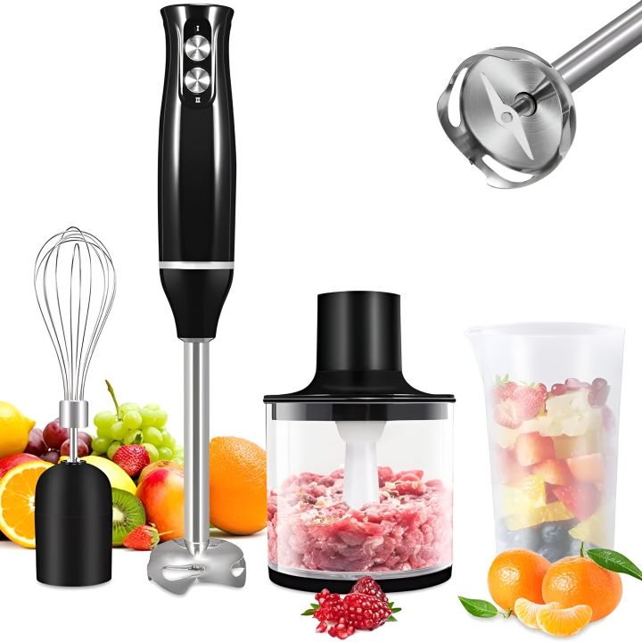Electric Immersion Hand Blender, 1300W, 2-Speed, 4 in 1: [Hand Blender ...