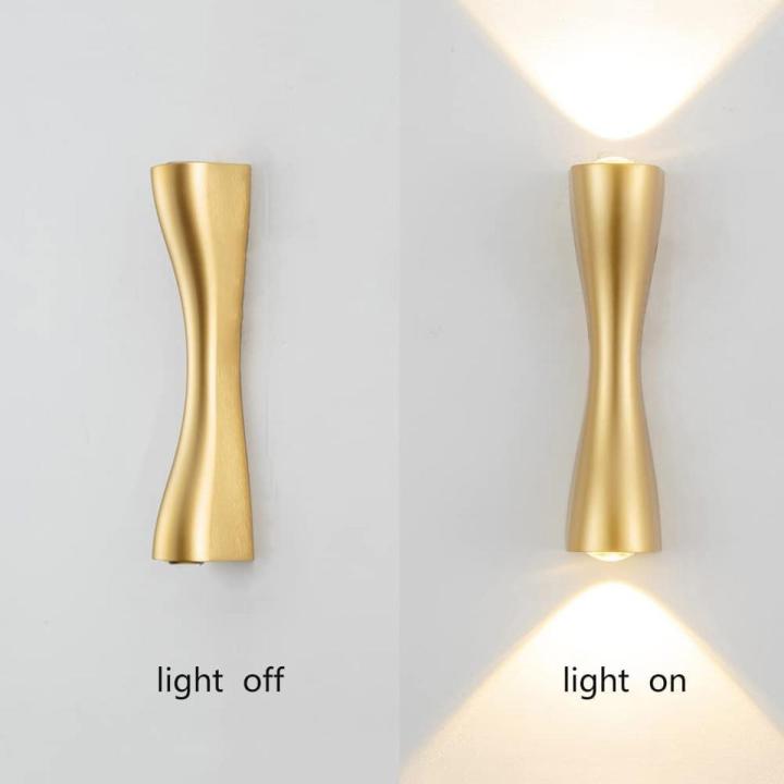 CITRA LED Slim Long Modern Up and Down Wall Sconce Gold Light Fixtures ...