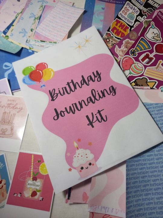 Birthday Journaling Kit - 4 A6 size UNCUT sticker sheets, 16 polaroids ...