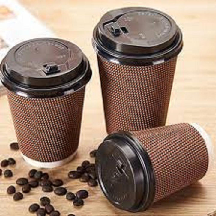 Coffee Cup - Disposable Cup with cap Multiple pack | Daraz.pk