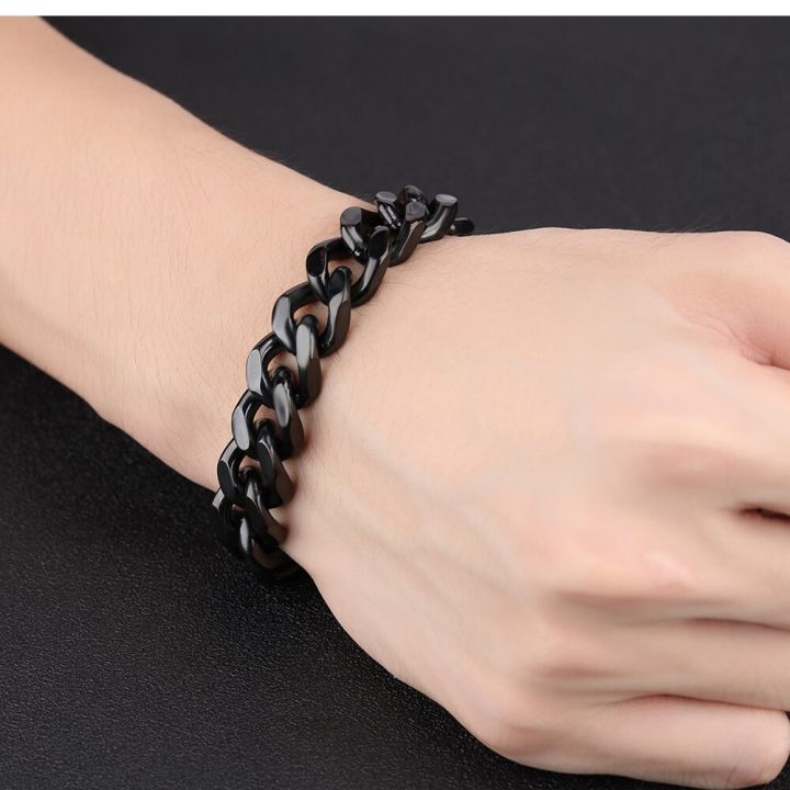 Black Chain Bracelet (3mm, 5mm, 7mm, 9mm, 11mm) | Daraz.pk
