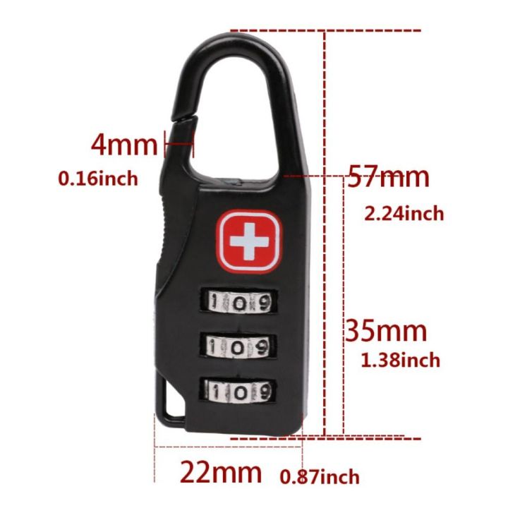 Password Padlock Portable Alloy Lock Mini Lock Combination Code Luggage ...