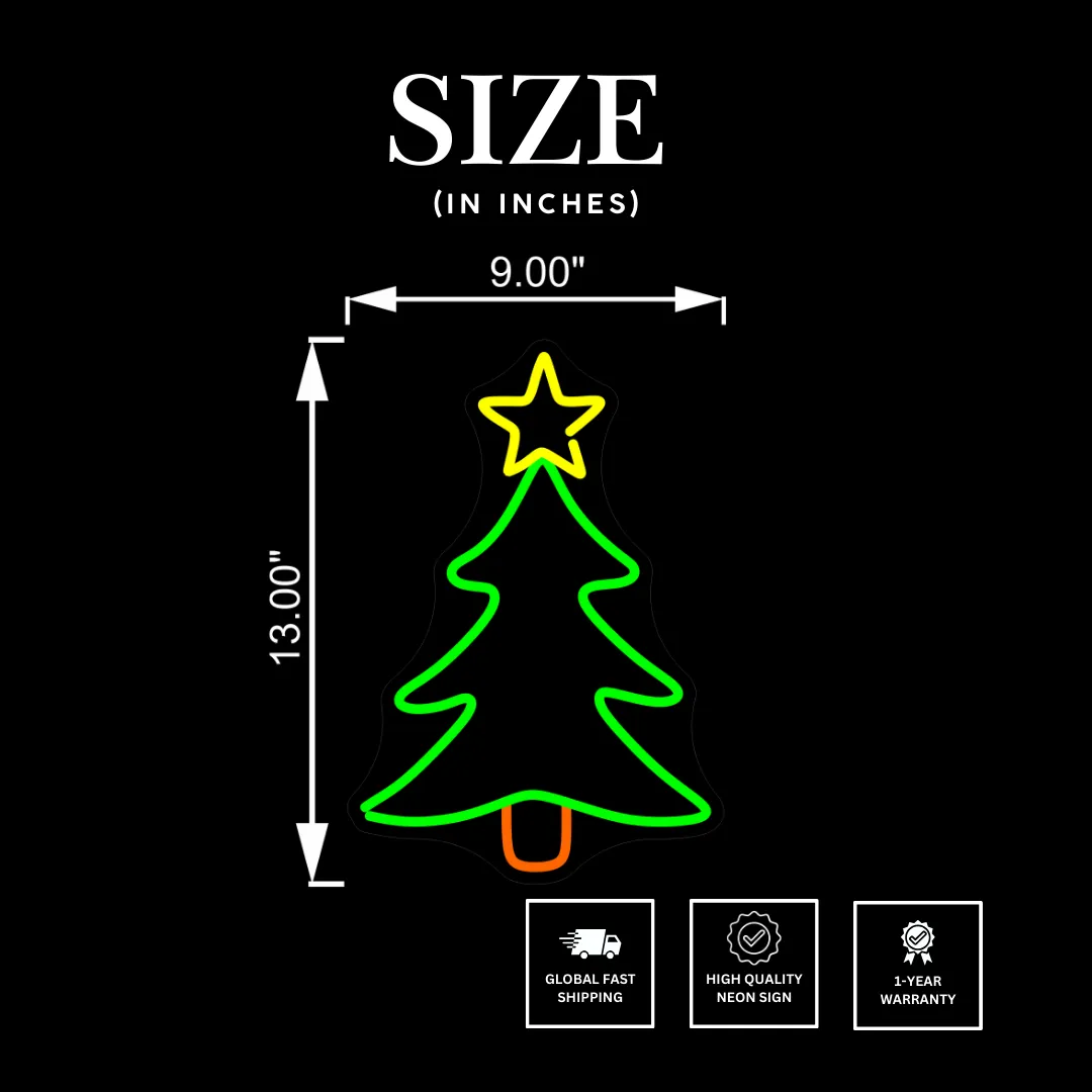 LED Neon Christmas Tree Light with Star – Perfect Holiday Decoration ...