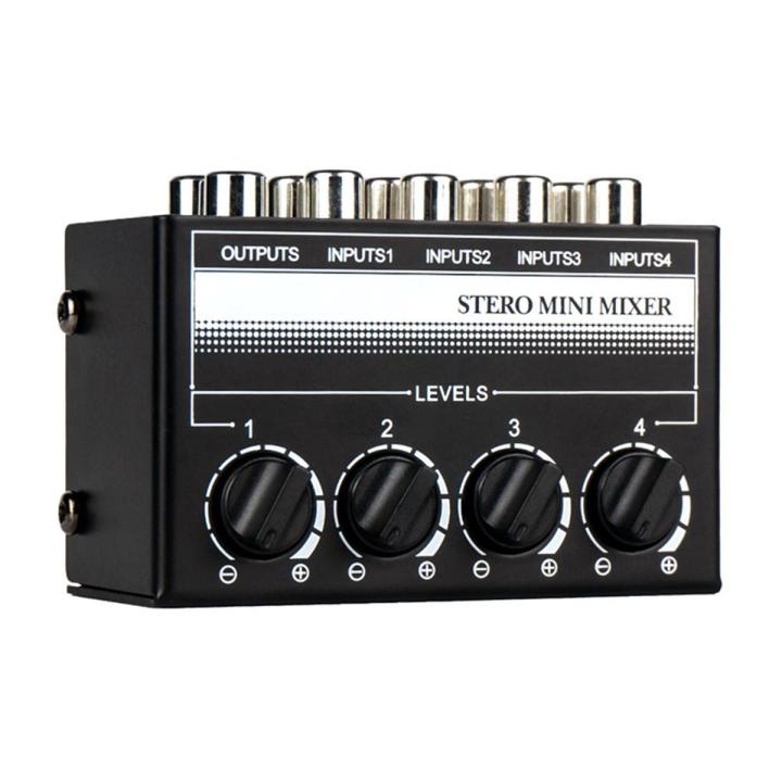 4 Channel Stereo Audio Mixer Support RCA Input and Output Mini Passive ... 4 Channel Stereo Audio Mixer Support RCA Input and Output Mini Passive ...