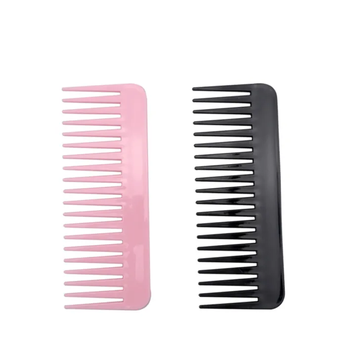 1Pcs 19 Teeth Tooth Comb Large Wide Black Plastic Pro Salon Barber ...