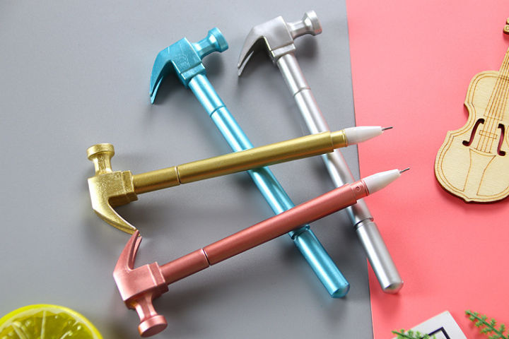 01 pc Cute Imitation Metal Neutral Pen Hammer Shape Gel Pen Learning ...