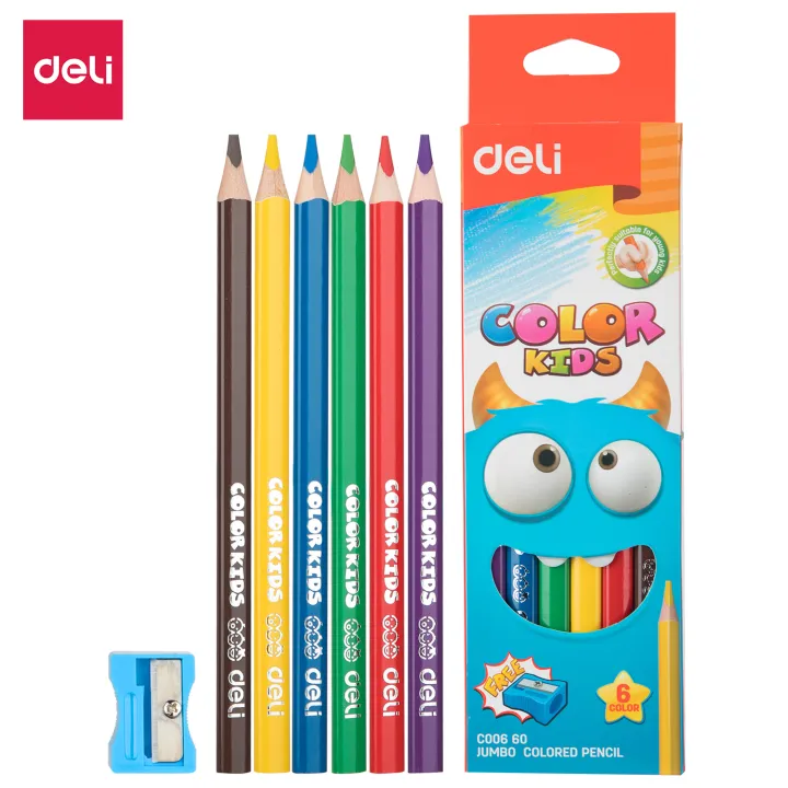 Deli - EC00660 - Jumbo Colored Pencil - φ5.0mm lead Triangular Barrel ...