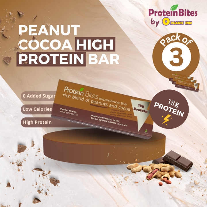 Protein Bites High Protein Bar - Peanut Cocoa (Pack of 3) | Daraz.pk
