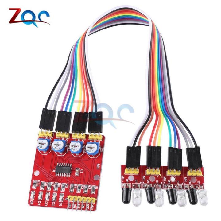 4 Channel Infrared Tracking Line Sensor Module Transmission Obstacle Avoidance for Arduino Diy ...