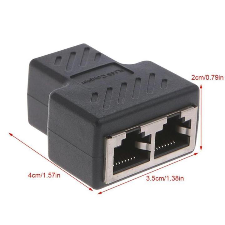 1PCS RJ45 1 to 2 Ways Female Splitter Connector Adapter LAN Ethernet ...
