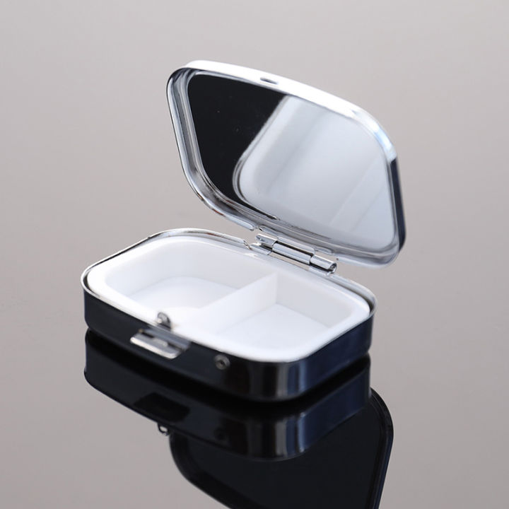 1Pc Waterproof Metal Pill Organizer Portable Round Square Pill Box Pill ...