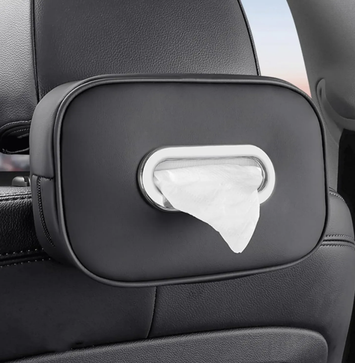Universal PU Leather Car Tissue Box Holder For Car Back Seat Head Rest ...