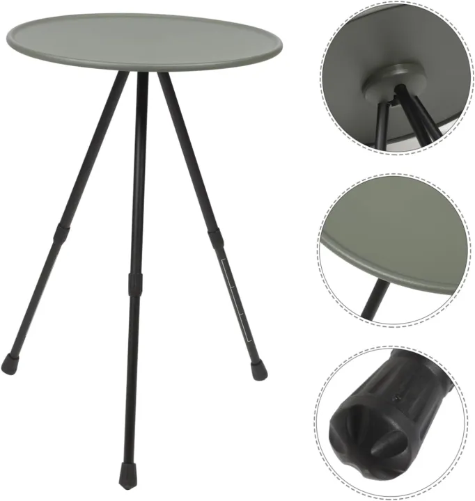 Portable Outdoor Picnic Travel Table, Small Round Camping Table ...