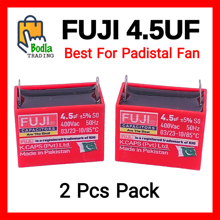 2 Pcs 4.5uf FUJI Capacitor For Pedestal Fans and Motors High Quality ...