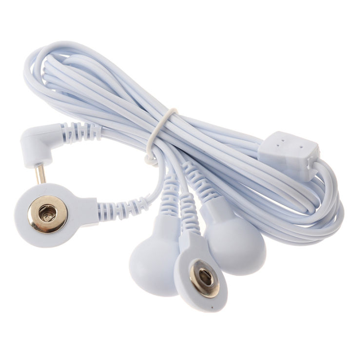 1 PC 4-Way Electrode Pads TENS Unit Lead Wires Cables Connection ...