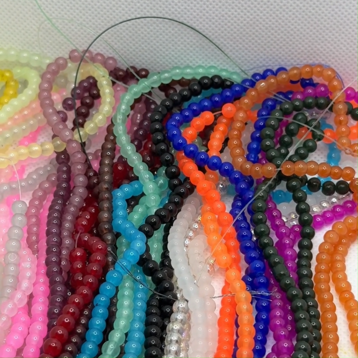 Multi-Color Glass Beads for Jewelry Making – Round Polished Bead ...