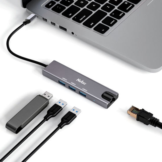 Netac LK-HC031 4-in-1 Type-C Multifunctional Docking Station Hub USB*3 ...