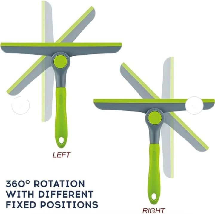 "360° Rotating Glass Wiper | Silicone Blade Plastic Handle | Window ...