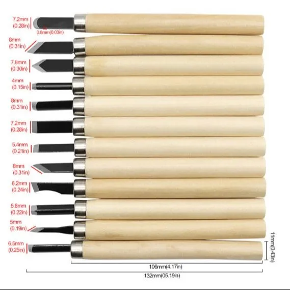 Wood Carving Chisel Set 12 Pcs Sculpting Tools | Daraz.pk