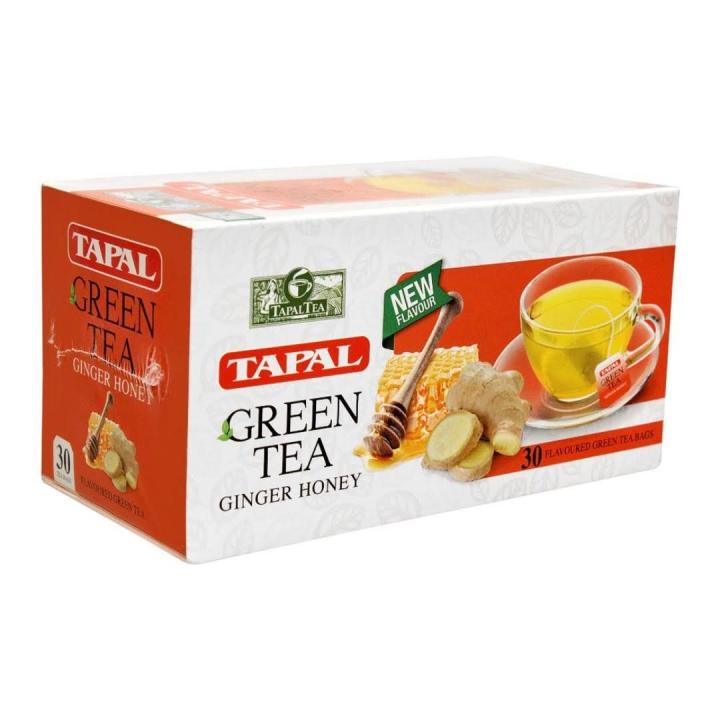 Tapaal Green Tea Bags Ginger Honey 30 Tea Bags | Spicy & Sweet Green ...