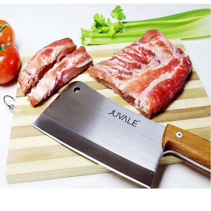Meat Cleaver Heavy Duty Solid Wood Handle Stainless Steel | Daraz.pk