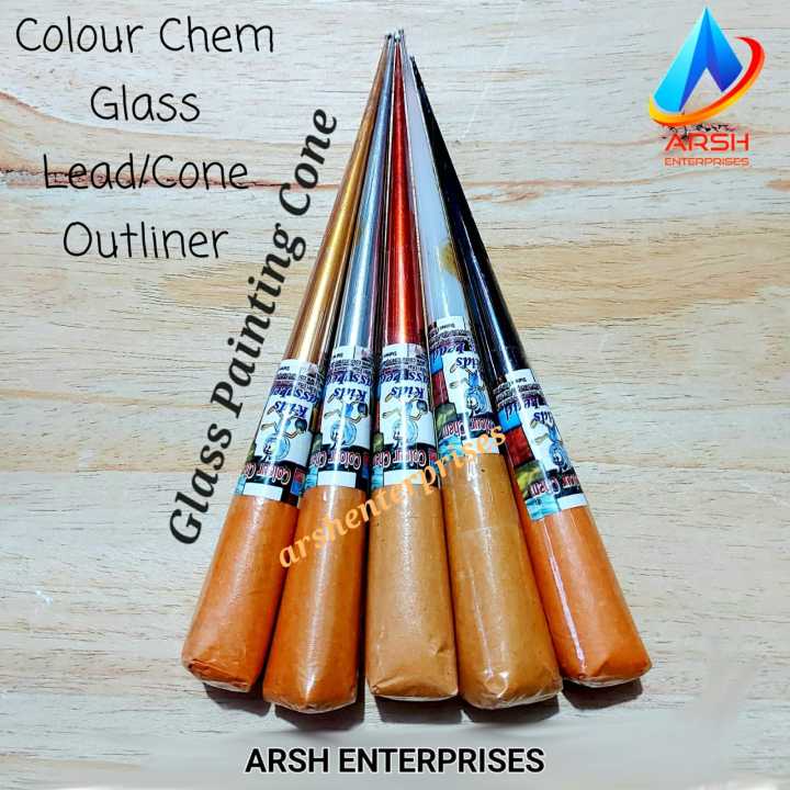 1Pcs Colour Chem 40ml Glass Painting Outliner/Liquid Lead Cone: Create ...