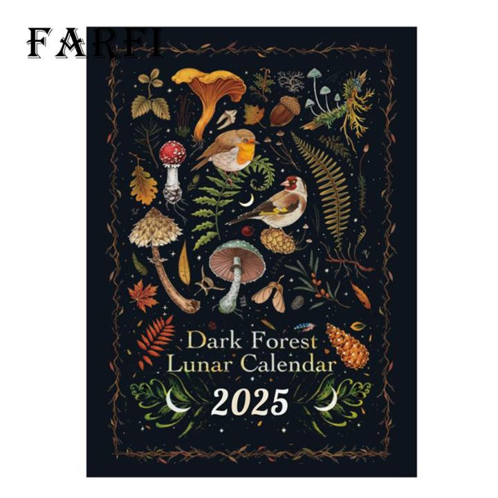 2025 ar Calendar Mystical Dark Forest Moon Phase Wall Calendar 2025 ...