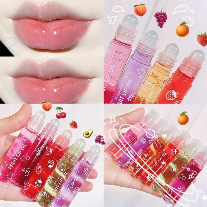 Fruity Flavors Rolling Ball Lip Oil , Long Lasting Moisturizing Lip ...