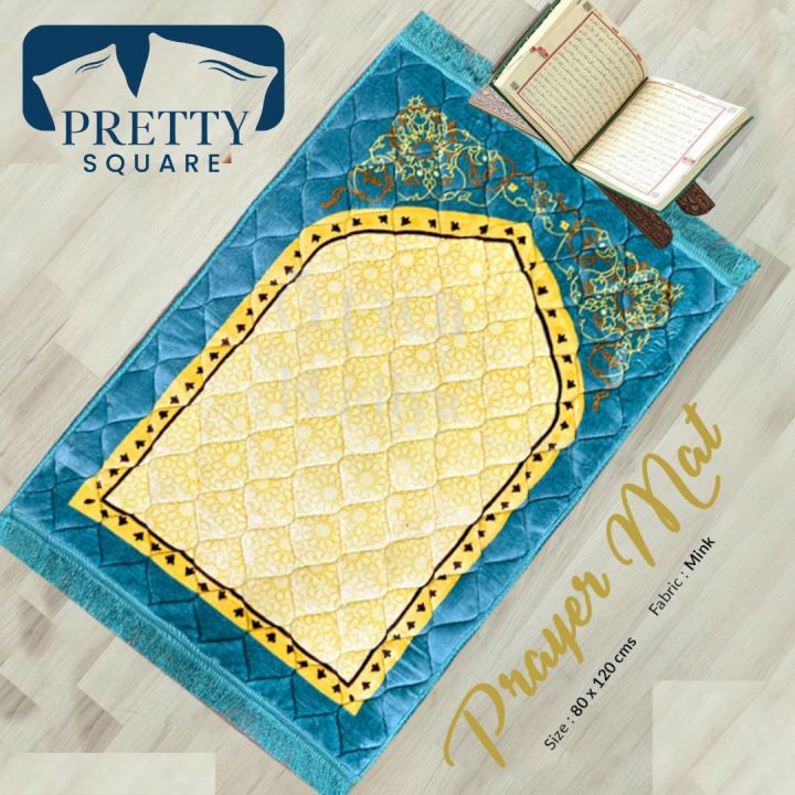 Janamaz Prayer Mats Premium Orthopedic Foam Quilted Velvet Prayer Rug ...