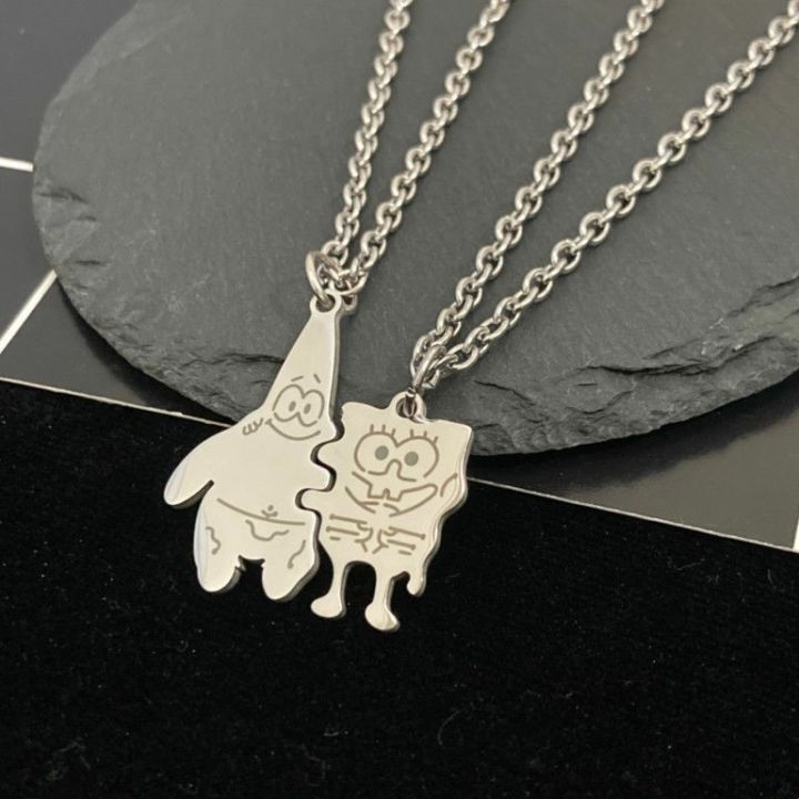 【Hot demand】Cartoon Spongebob and Patrick Necklace Women's Sweater ...