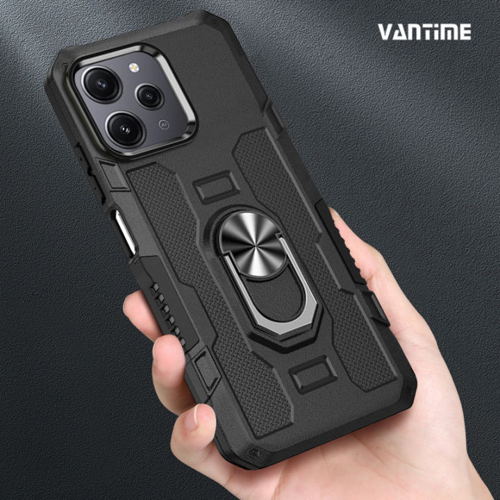 Vantime for Xiaomi Redmi 12 4G Armor Case Hybrid ShockProof Dual layer with Ring Stand Cover ...
