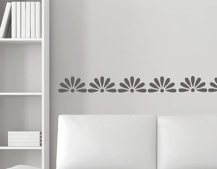 size- 4 inches x 12 feet total - Floral shape borders strip patches for ...