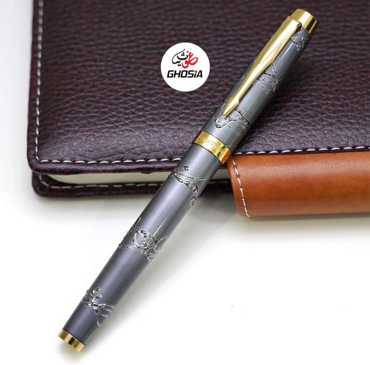 DIKAWEN Metal Body Fountain Pen Heavy Weight Carved Textures Body Ink ...