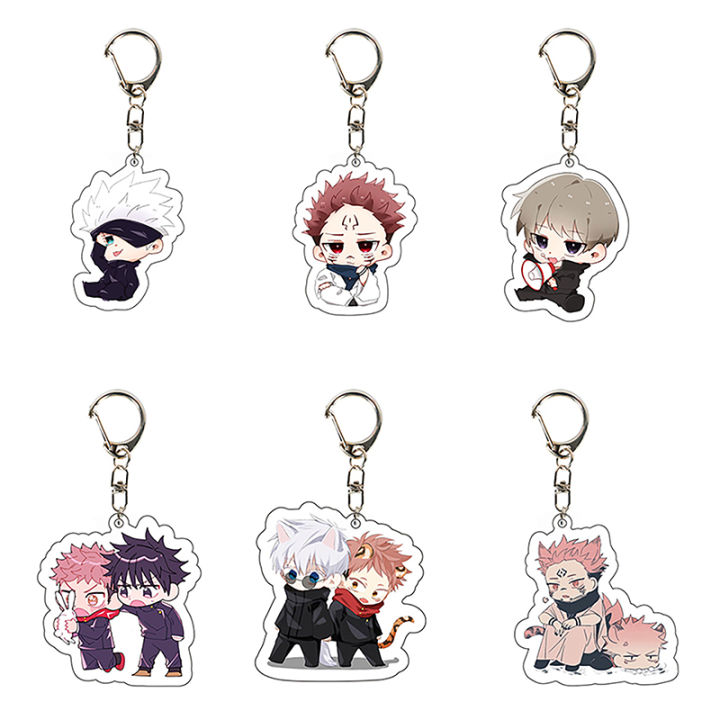 Cute Cartoon Double Sided Anime Figures Pendant Keychain Cosplay ...
