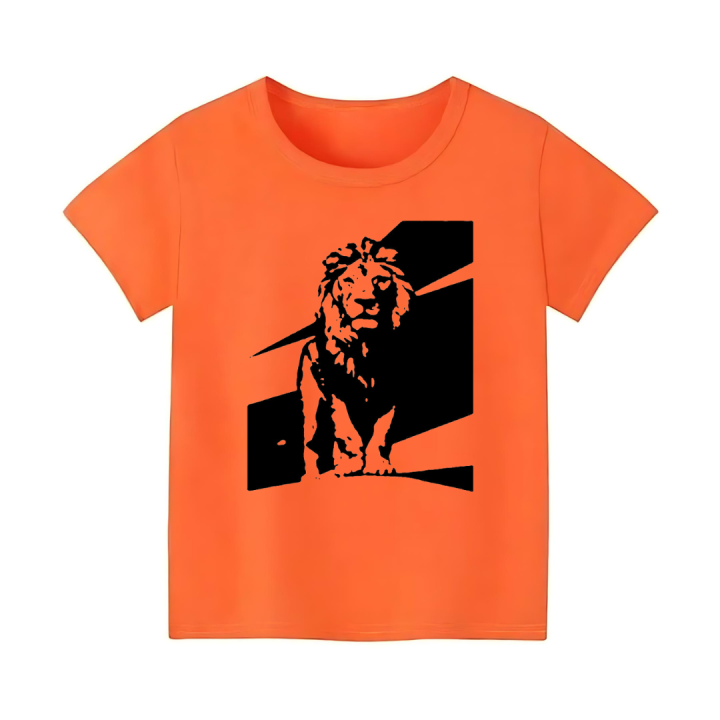 Chote Bachay Printed T-Shirts for Boys - Lion Orange T-shirt - Premium ...