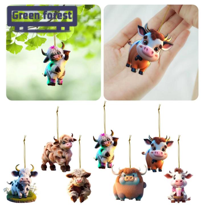 Christmas Cow Ornament Charming Cow Christmas Ornament Durable Acrylic ...