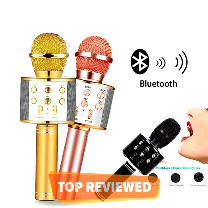 Portable Wireless Bluetooth Microphone Mic With Built in Speaker and 5 ...