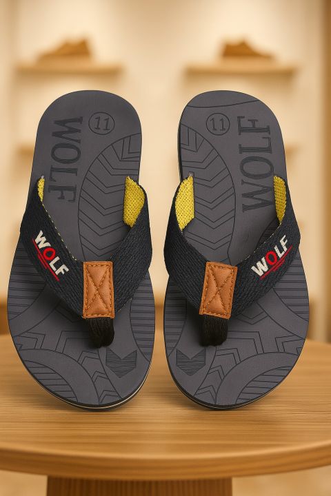 WOLF Brand Blue Flips Flops Men Slippers High Trend , Men Slippers ...