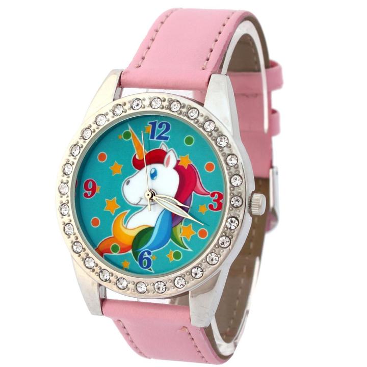 Cute Unicorn ladies Watch for Kids Girls Boy rose Leather Wristwatch ...
