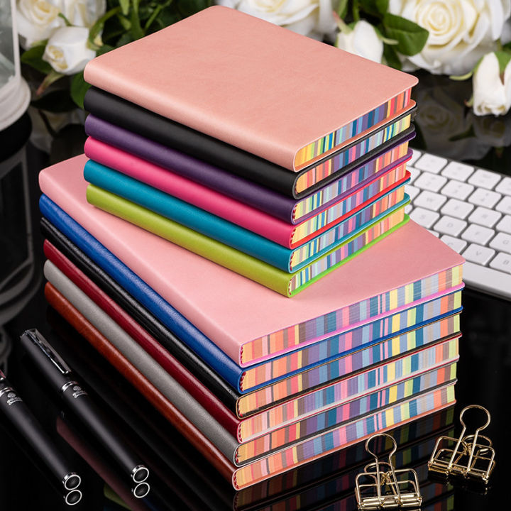 A5 soft surface rainbow edge cute notebook custom simple color edge ...