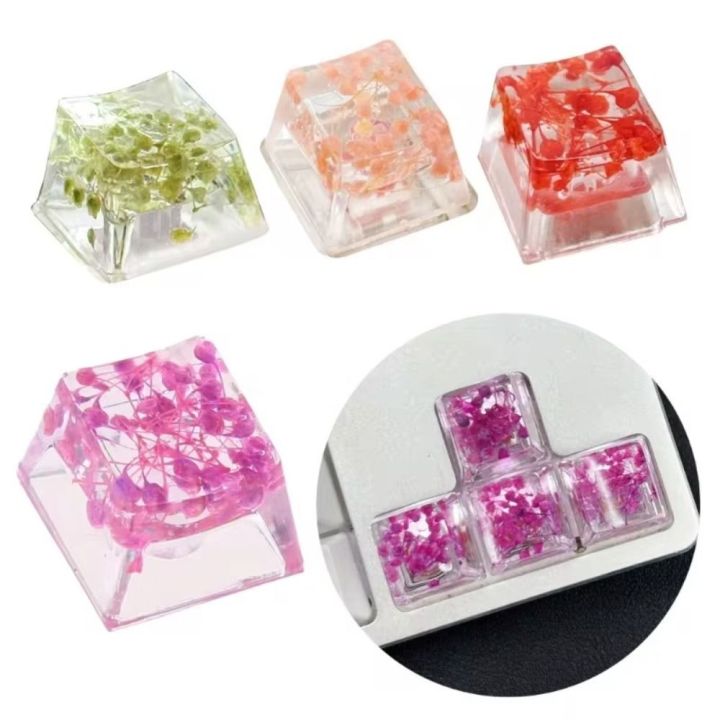 Personality Translucent Dried Flower Keycaps Gypsophila Handmade ...