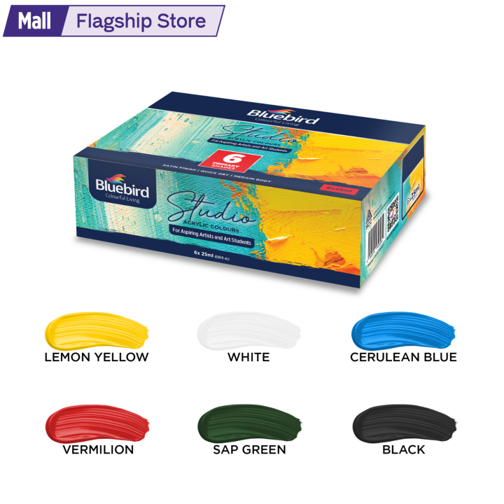 Bluebird Acrylic Paint Primary Colors Student DIY Painting Pack Non ...