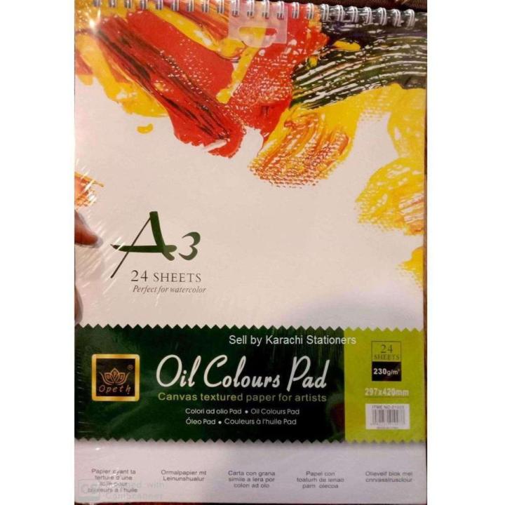 Oil color Pad A-3 for Artists A3 oil colour pad 24 sheets 230gm A3 size ...