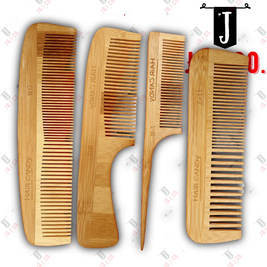 Hair Candy Wooden Comb Set With Wooden Tail Comb (4 Pc set) | Daraz.pk